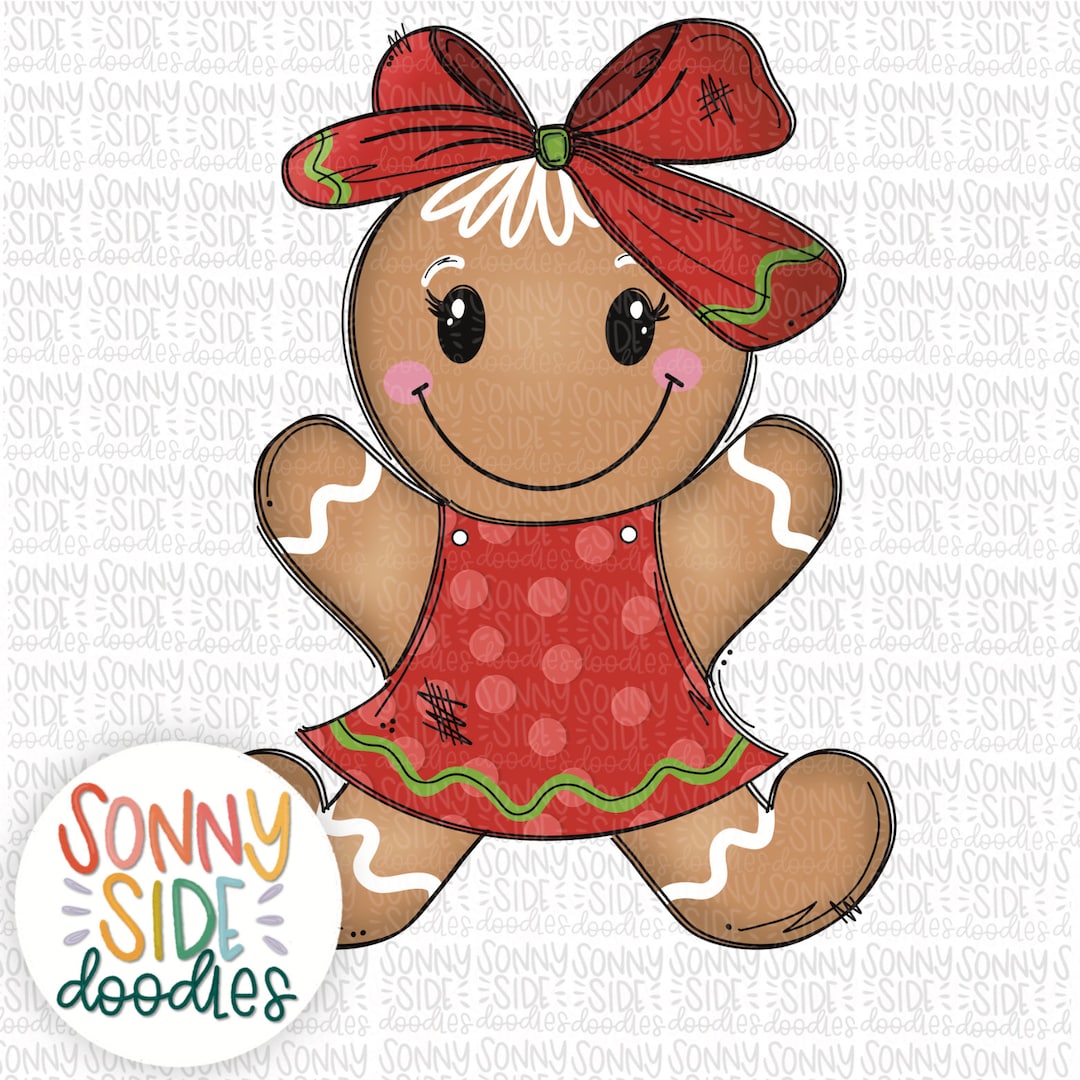 Gingerbread Girl PNG Design | Hand Drawn | Christmas Shirt | PNG ...