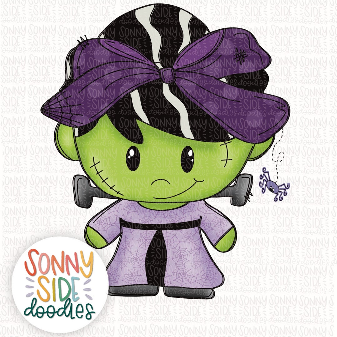 Girl Monster PNG | Hand Drawn | Halloween Bow Sublimation Design ...