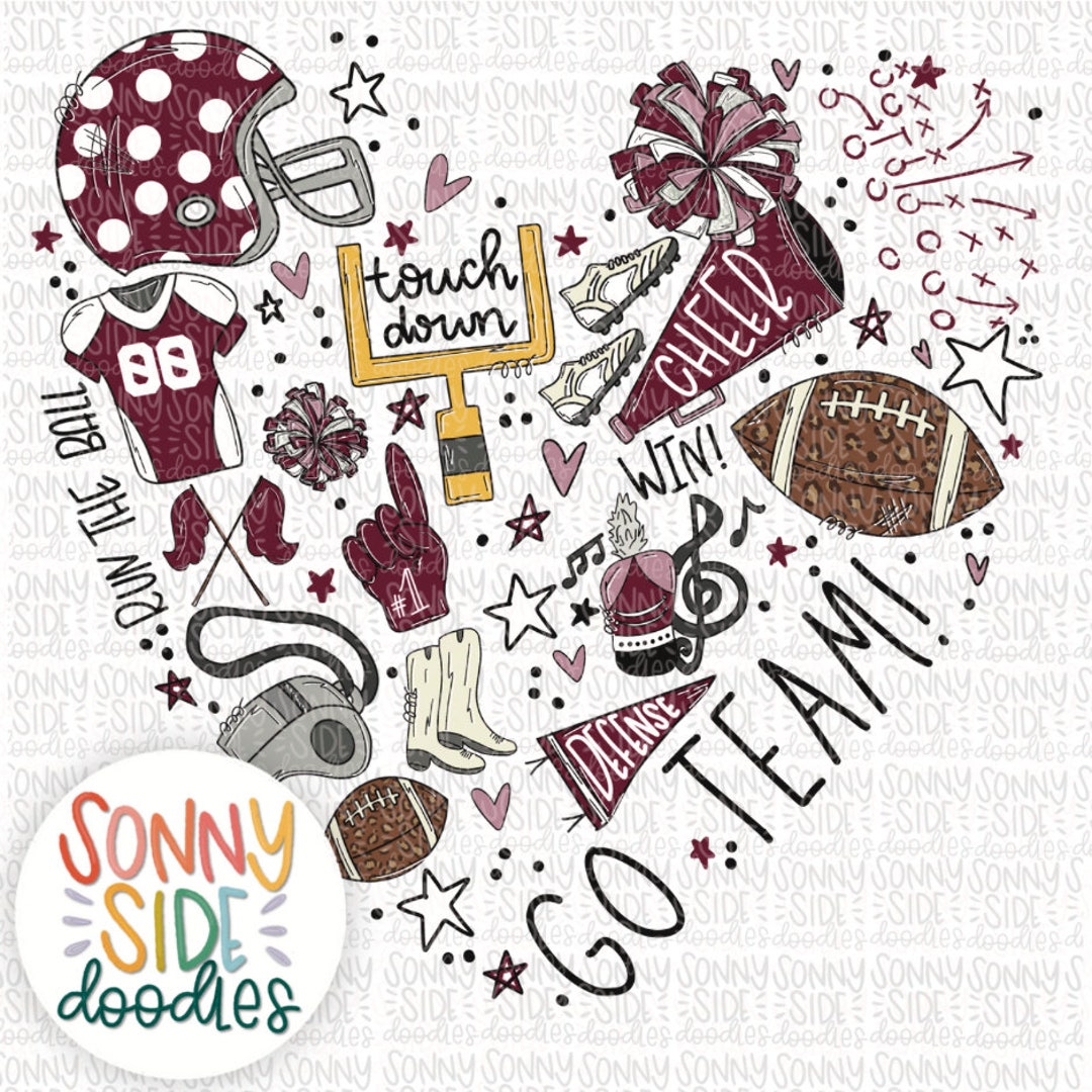 Maroon White Leopard Football Heart Love | School Spirit | Game Day ...