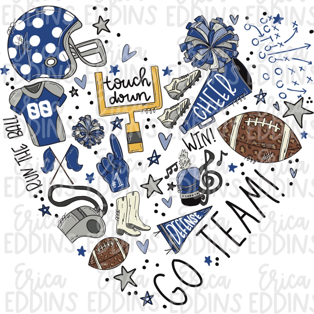 Royal Grey Leopard Football Heart Love | School Spirit | Game Day | Boy ...