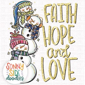 Faith Hope Love Jesus Snowman PNG | Christmas Jesus PNG | Trendy ...