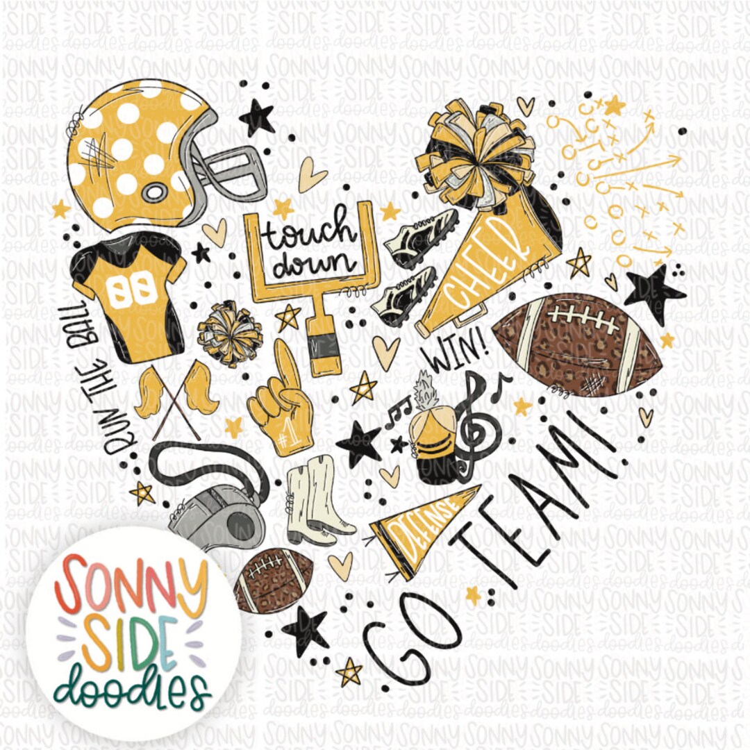 Gold Black Leopard Football Heart Love | School Spirit | Game Day | Boy ...