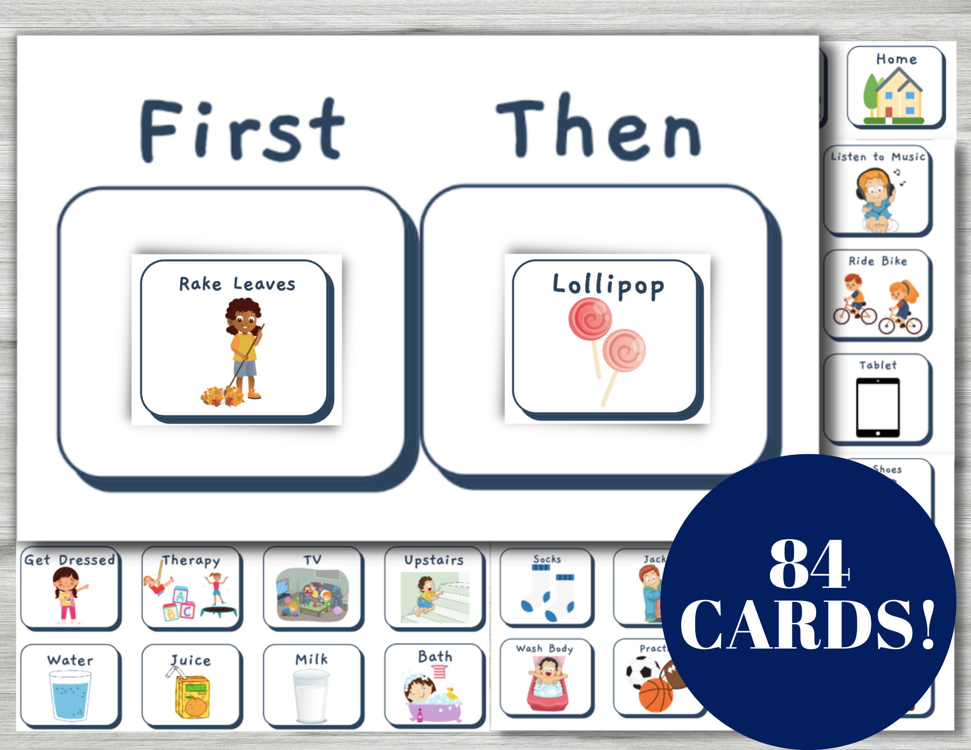 First Then Board With 72 Cards Communication Board Sensory - Etsy