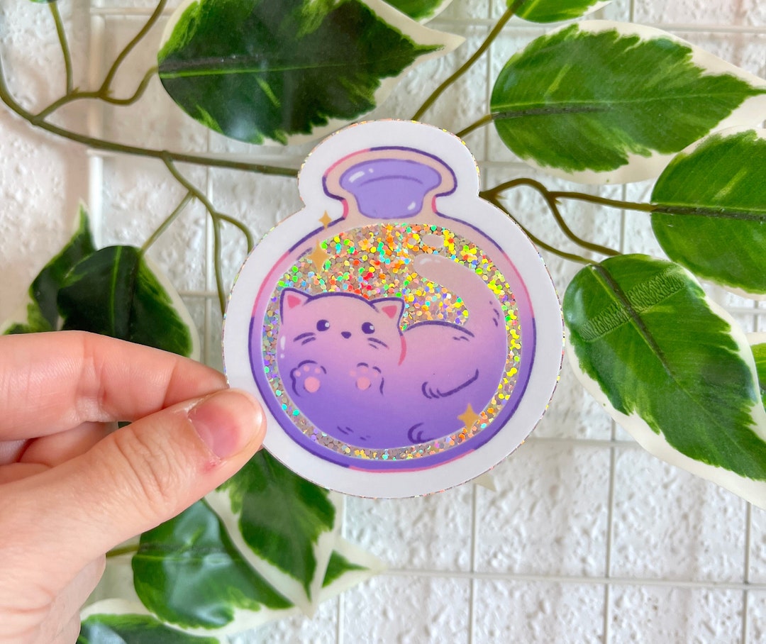 CAT POTION Glitter Sticker, Cute Art, Cute Stickers, Anime Style ...