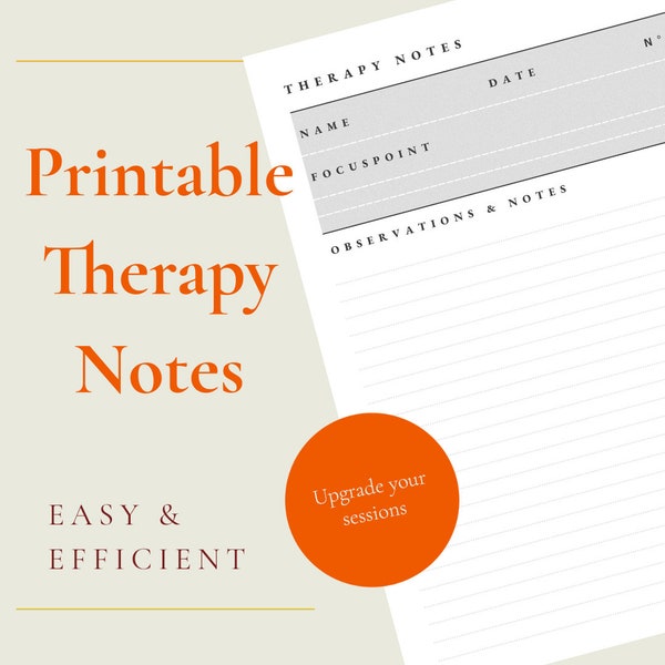 Therapist Note Sheet - Etsy