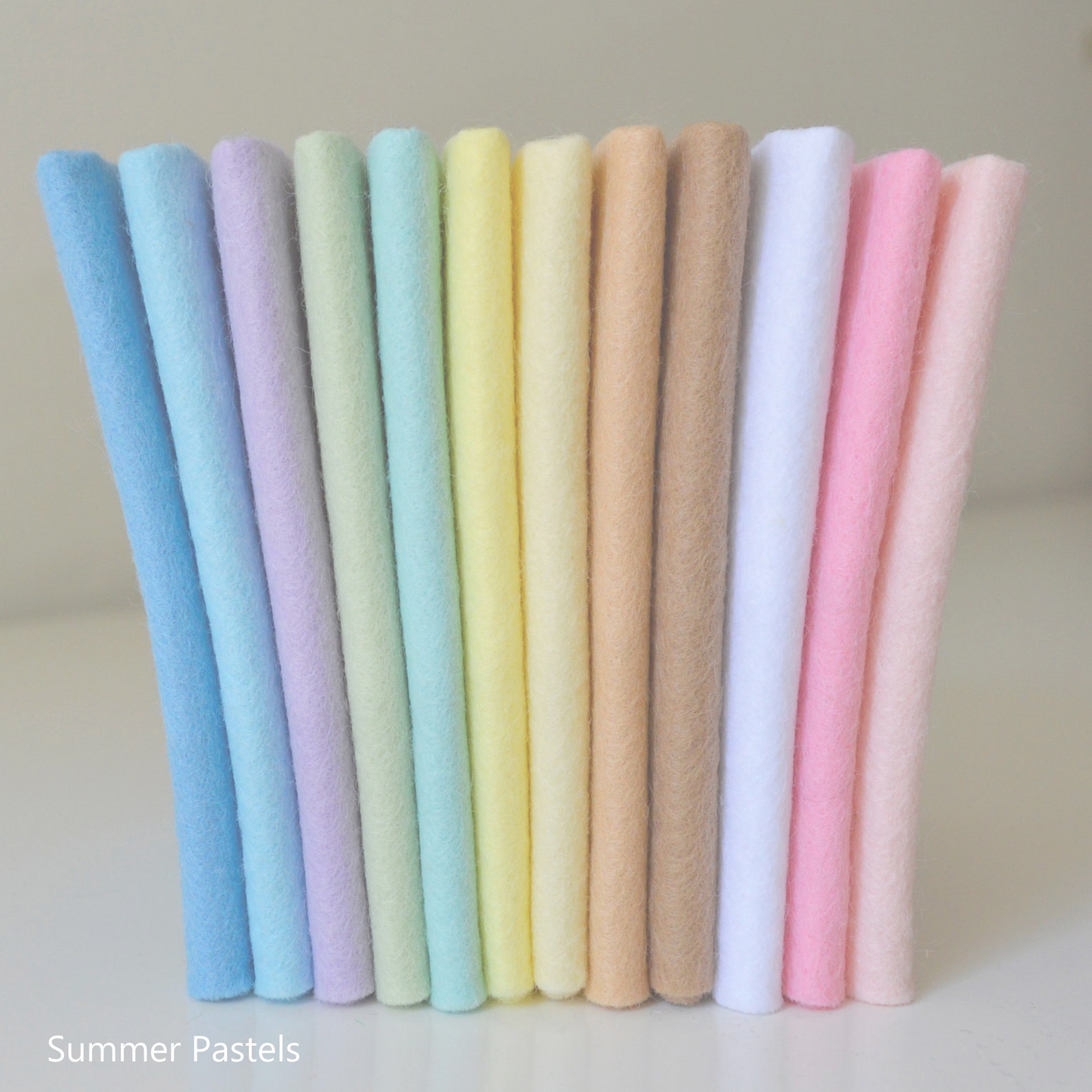 Wool Mix Felt Bundle Packs of 12 Sheets Choice of 6 Pastel - Etsy