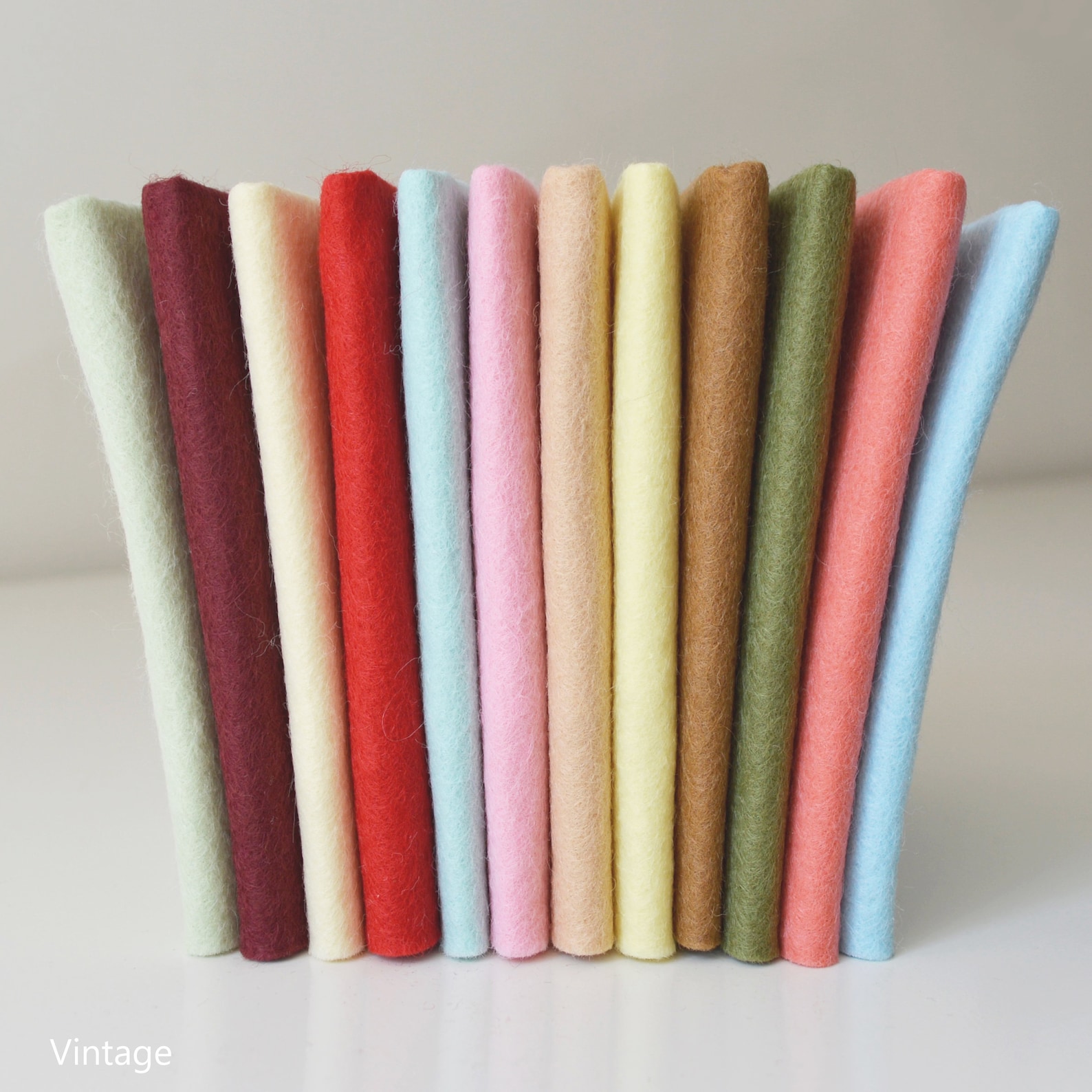 Wool Mix Felt Bundle Packs of 12 Sheets Choice of 6 Pastel - Etsy