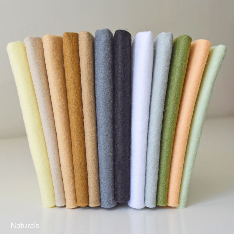Wool Mix Felt Bundle Packs of 12 Sheets Choice of 6 Pastel | Etsy