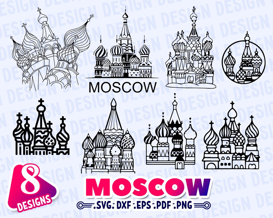 MOSCOW SVG, Russia Svg, Kremlin Svg, Moscow City Landmark Svg, Moscow ...