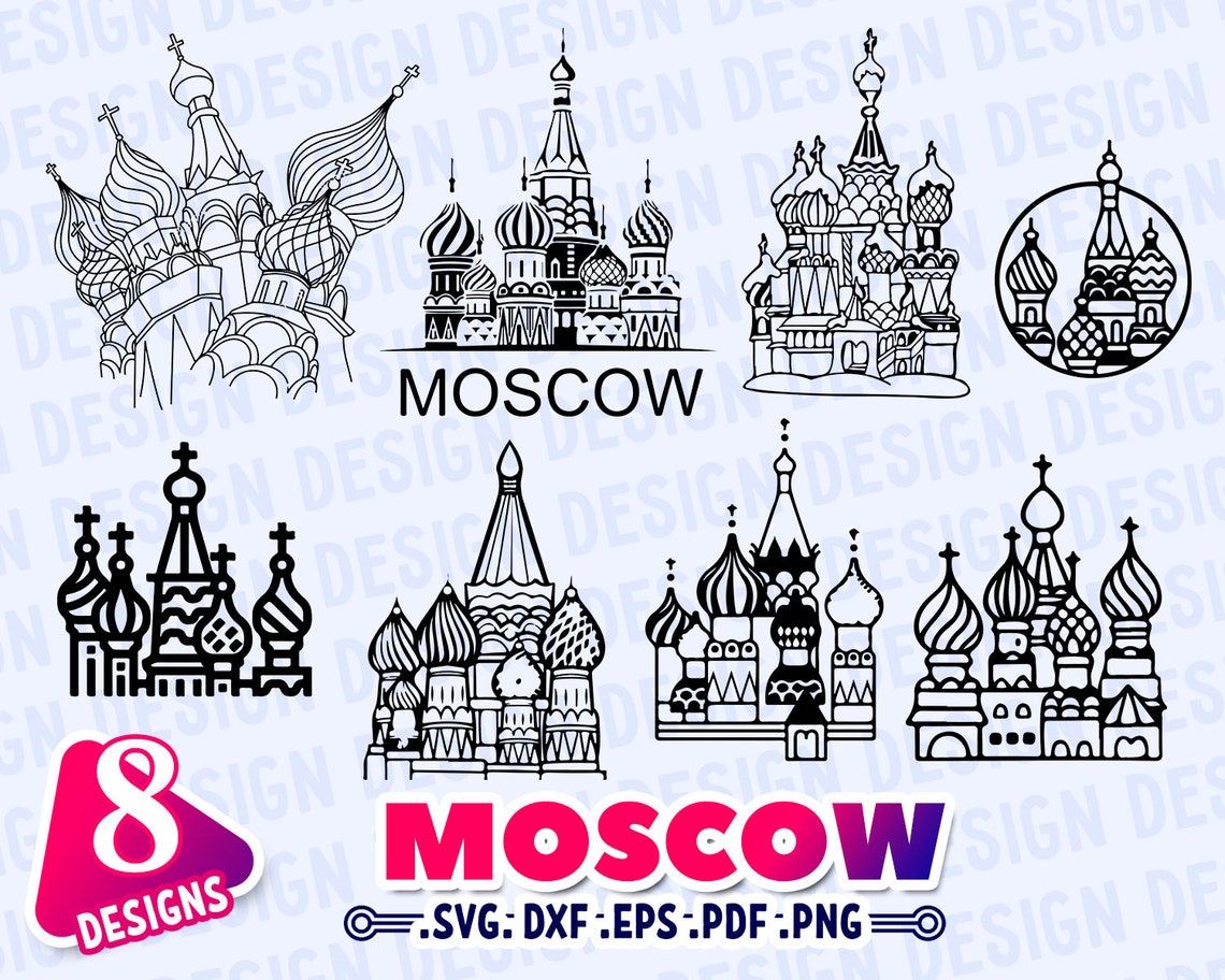 MOSCOW SVG Russia Svg Kremlin Svg Moscow City Landmark Svg | Etsy