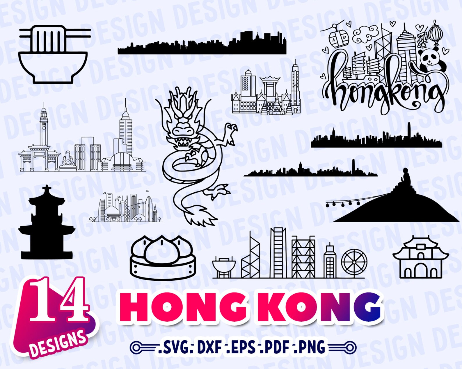 HONG KONG SVG China Hong Kong Svg Hong Kong Clipart Hong - Etsy