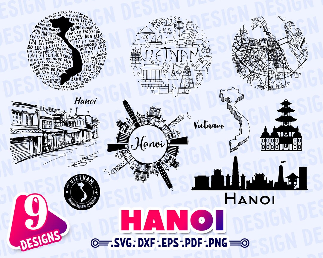 VIETNAM SVG, Hanoi Svg, Hanoi Skyline Svg, Hanoi Map Svg, Vietnam ...