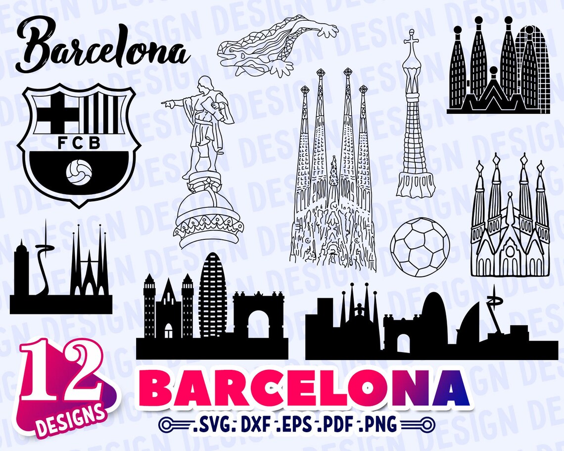BARCELONA SVG Barcelona Print Barcelona Spain Svg Barcelona | Etsy