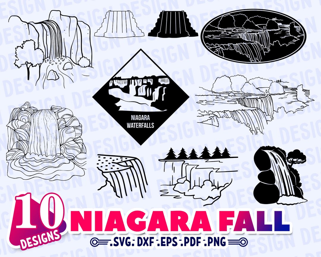 NIAGARA FALL SVG, Niagara Falls Travel Print, Niagara Falls Skyline ...