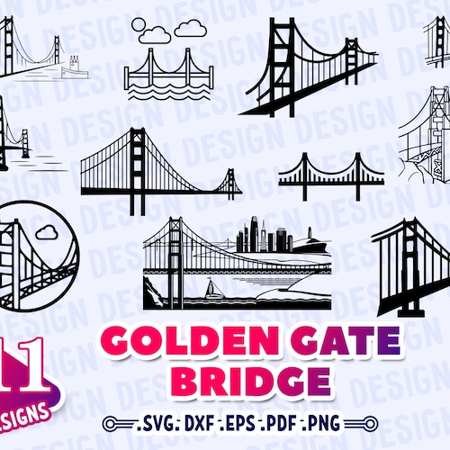 GOLDEN GATE BRIDGE Svg San Francisco Svg Golden Gate Svg - Etsy