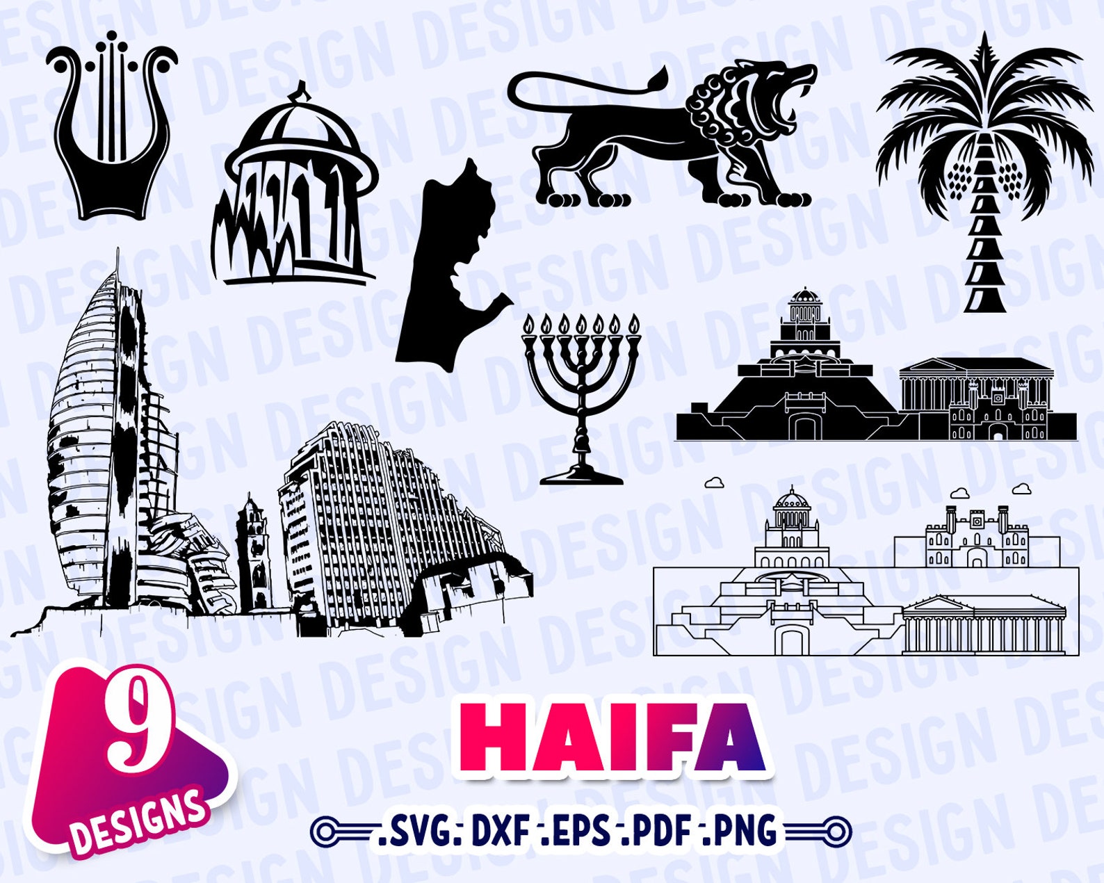 HAIFA SVG Haifa Israel SVG Haifa Skyline Svg Haifa Print - Etsy