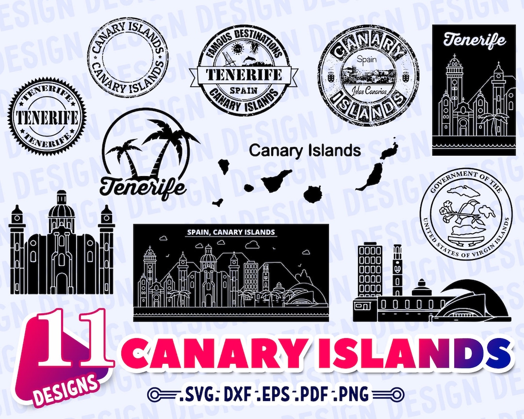 CANARY ISLANDS SVG, Canaries Svg, Canary Islands Art, Canary Islands ...