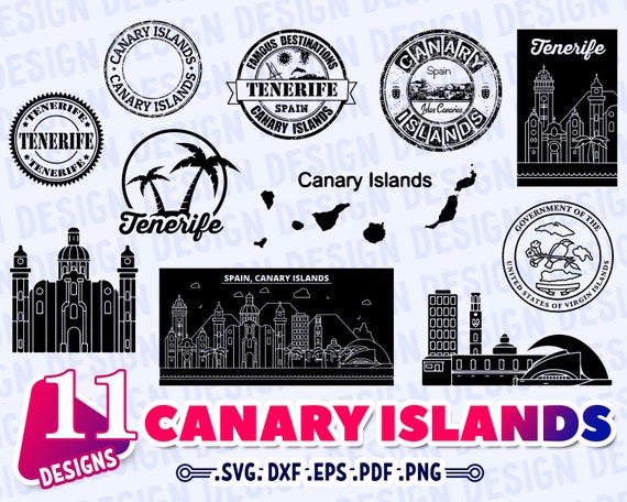 CANARY ISLANDS SVG Canaries Svg Canary Islands Art Canary | Etsy