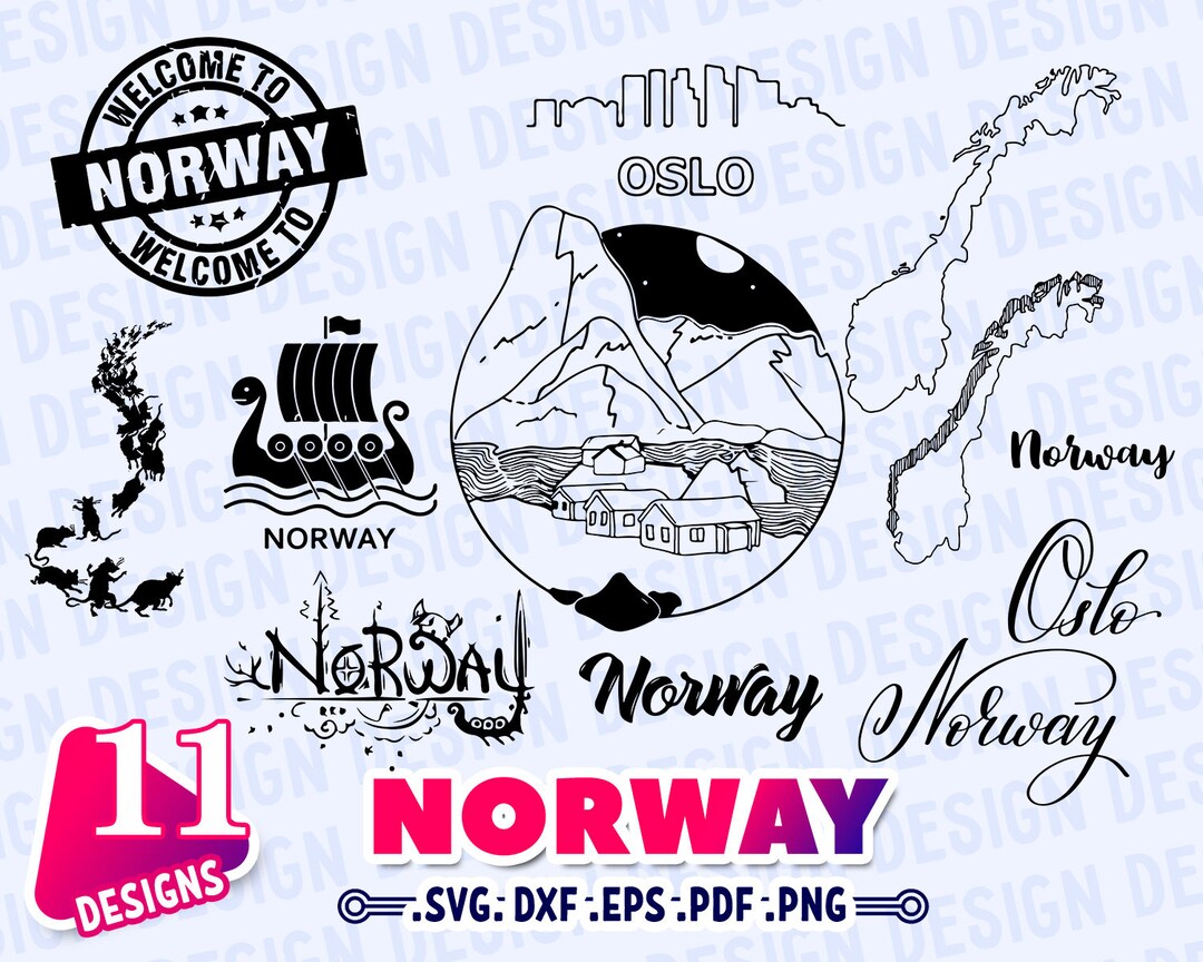 NORWAY SVG, Norway Map Silhouette, Viking Ship Svg, Norway Norge Norsk ...