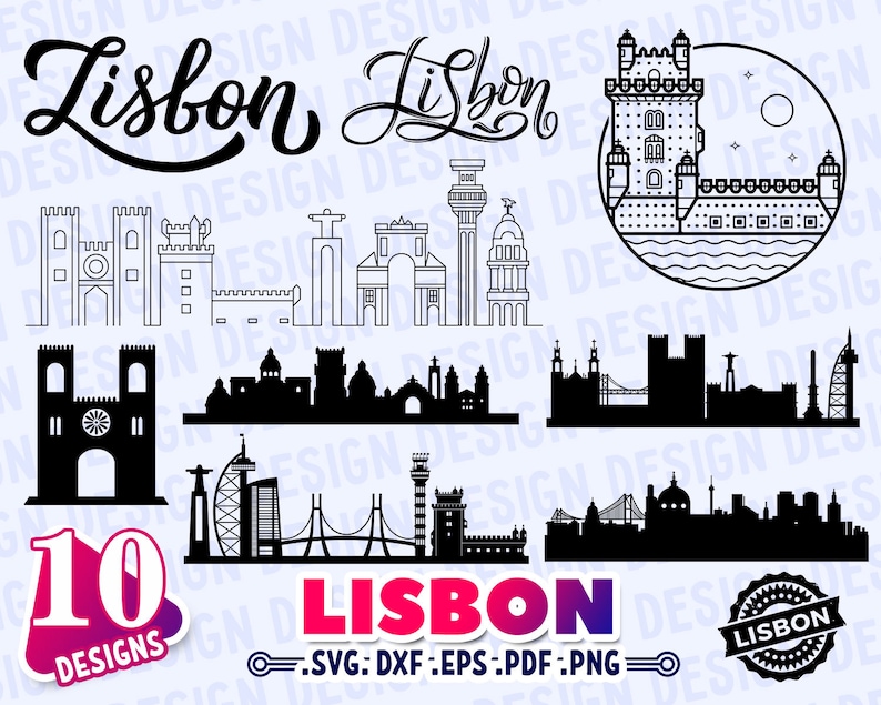 LISBON SVG Portugal svg Lisbon Skyline svg Lisboa City | Etsy