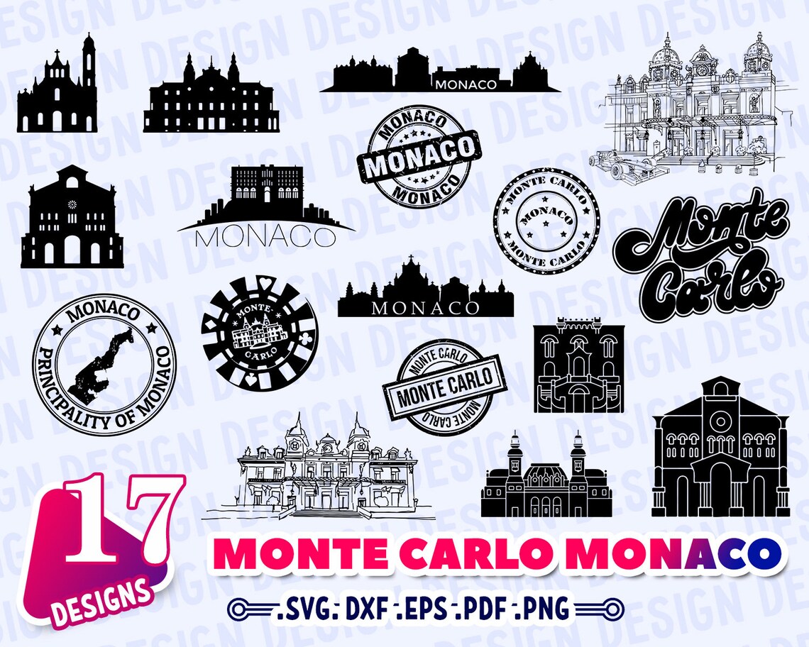 MONTE CARLO SVG Monaco Svg Monte Carlo Skyline Svg Vacation | Etsy