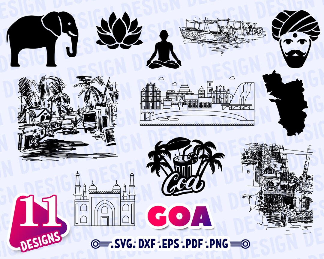 GOA SVG, India Svg, Goan House Svg, Seashore Goa Svg, Goa Landmark Svg ...