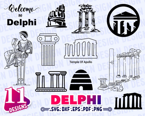 DELPHI SVG Greece Svg Greece Skyline Svg Vacation Clipart - Etsy