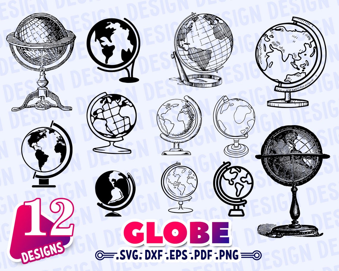GLOBE SVG World Svg Globe Clipart Globe Silhouette Globe - Etsy