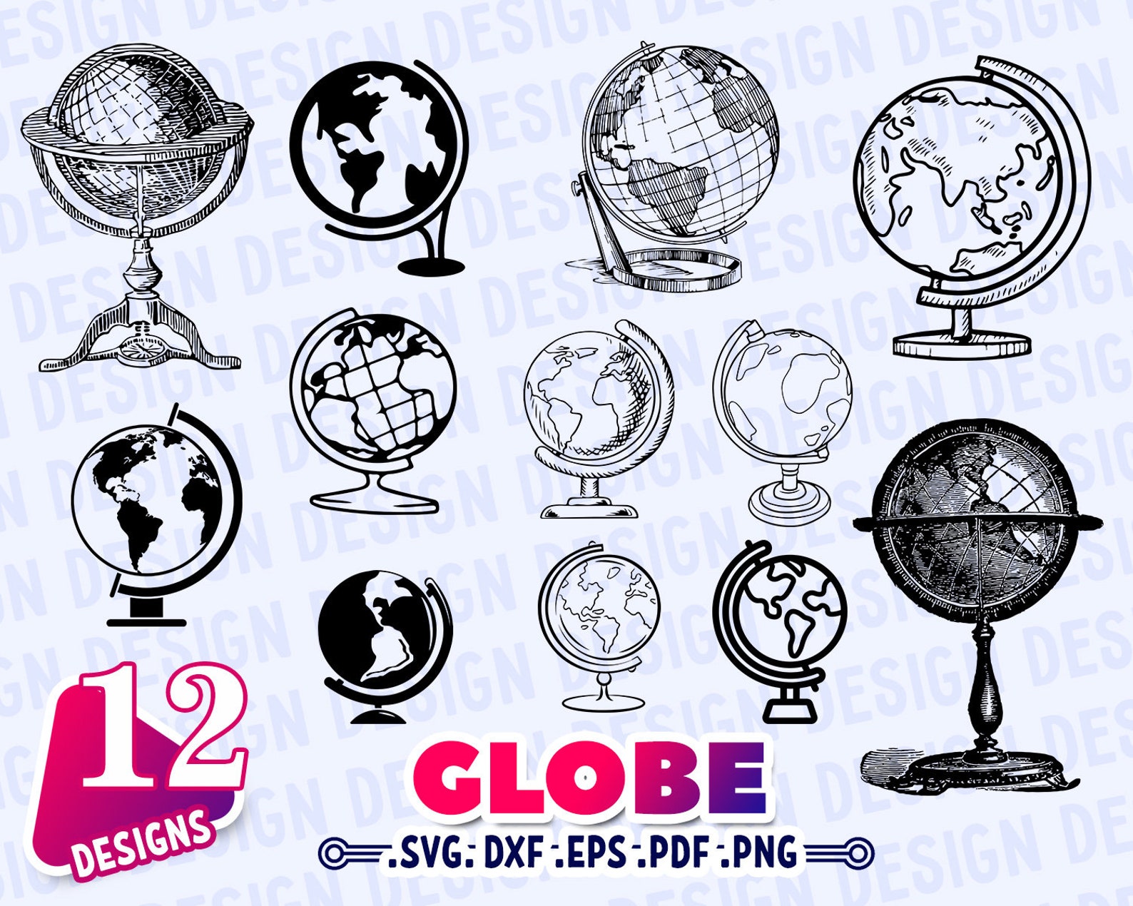 GLOBE SVG World Svg Globe Clipart Globe Silhouette Globe - Etsy