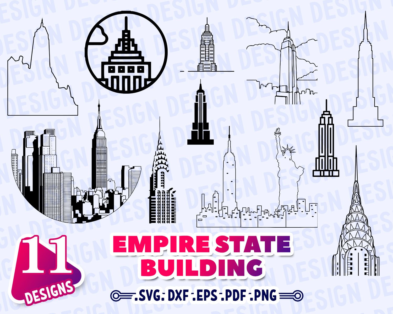 EMPIRE STATE BUILDING Svg Nyc Landmark Svg Skyskraper Svg - Etsy