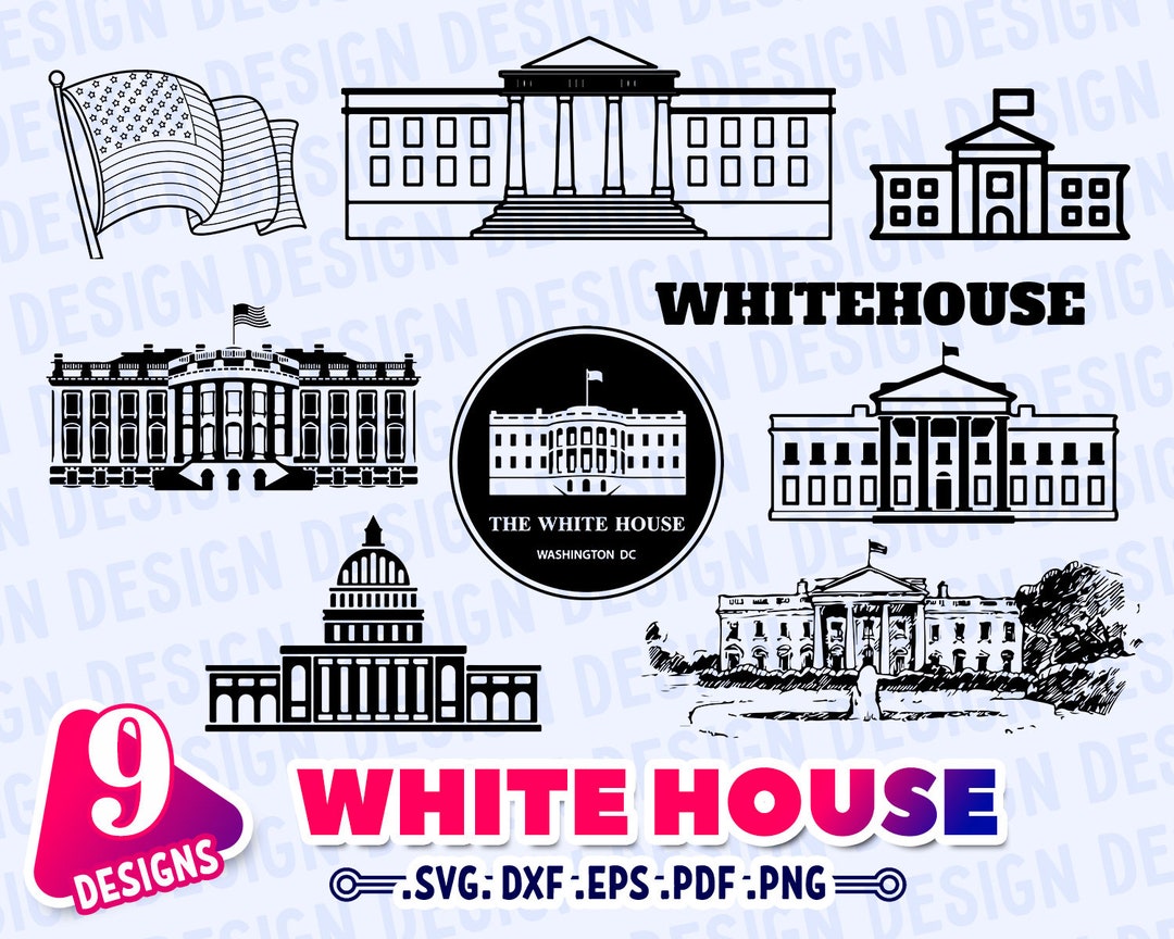 WHITE HOUSE SVG, White House Silhouette, White House Outline, House ...