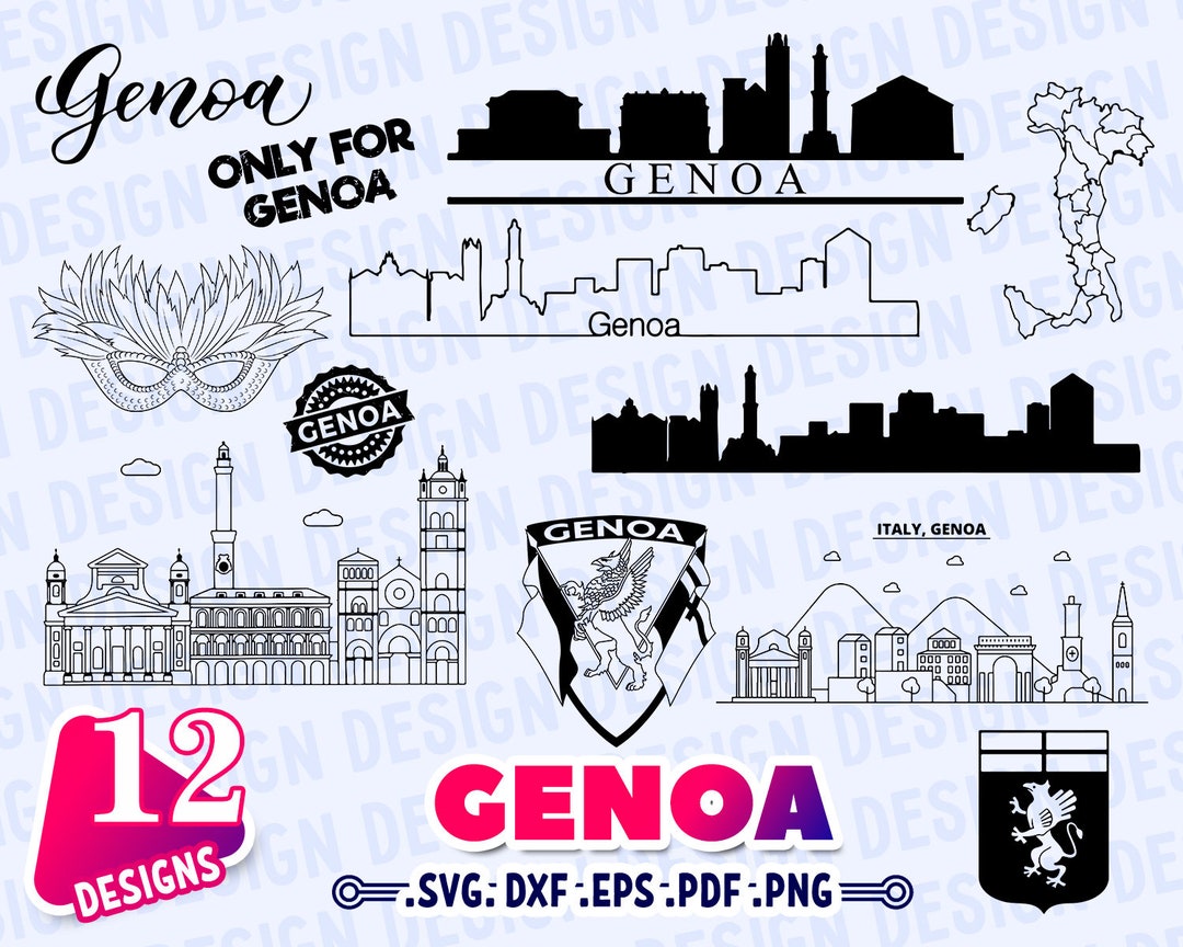 ITALY SVG, GENOA Svg, Italy Silhouette, World Landmark Svg, Italy Cut ...