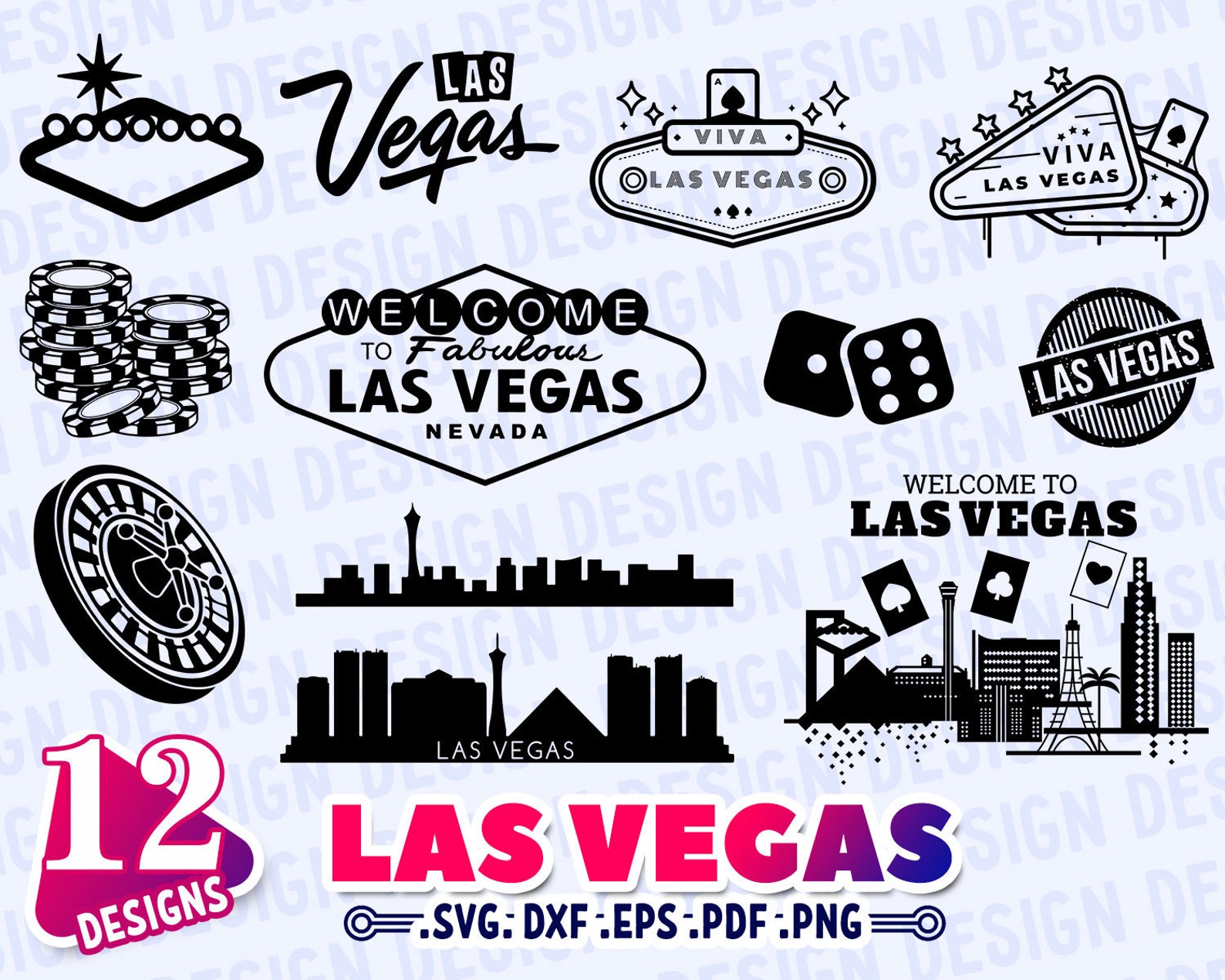 LAS VEGAS SVG Las Vegas Skyline Svg Nevada Svg Casino Svg | Etsy