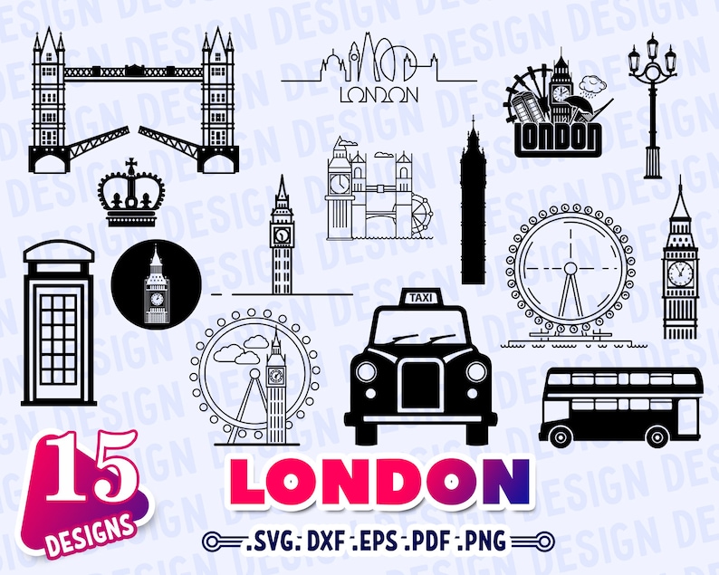 LONDON SVG London Clipart London Silhouette London Skyline - Etsy