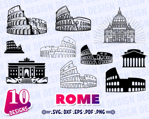 ROME SVG Colosseum Svg ITALY Svg Rome Silhouette Rome | Etsy