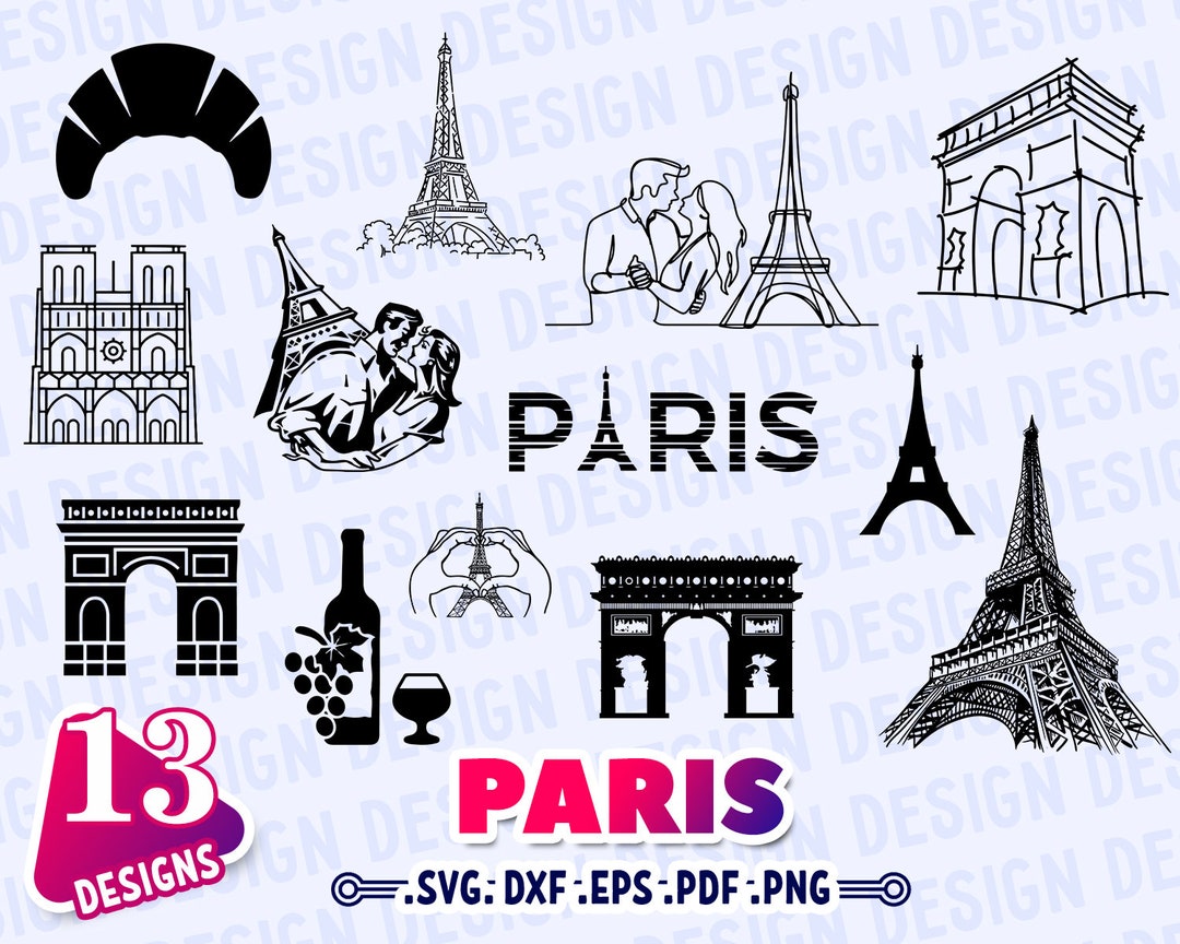PARIS SVG, France SVG, Paris Clipart, Paris Silhouette, Eiffel Tower ...
