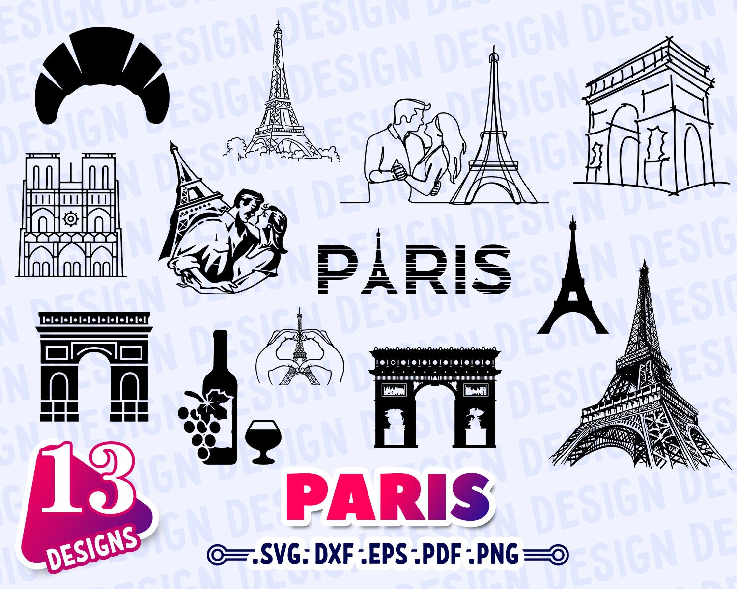 PARIS SVG France SVG Paris Clipart Paris Silhouette Eiffel - Etsy Israel