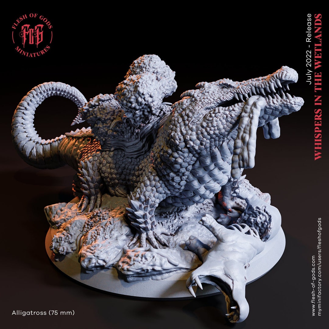 Alligator monster 32mm Tabletop Fantasy D&D Dungeons and Dragons ...