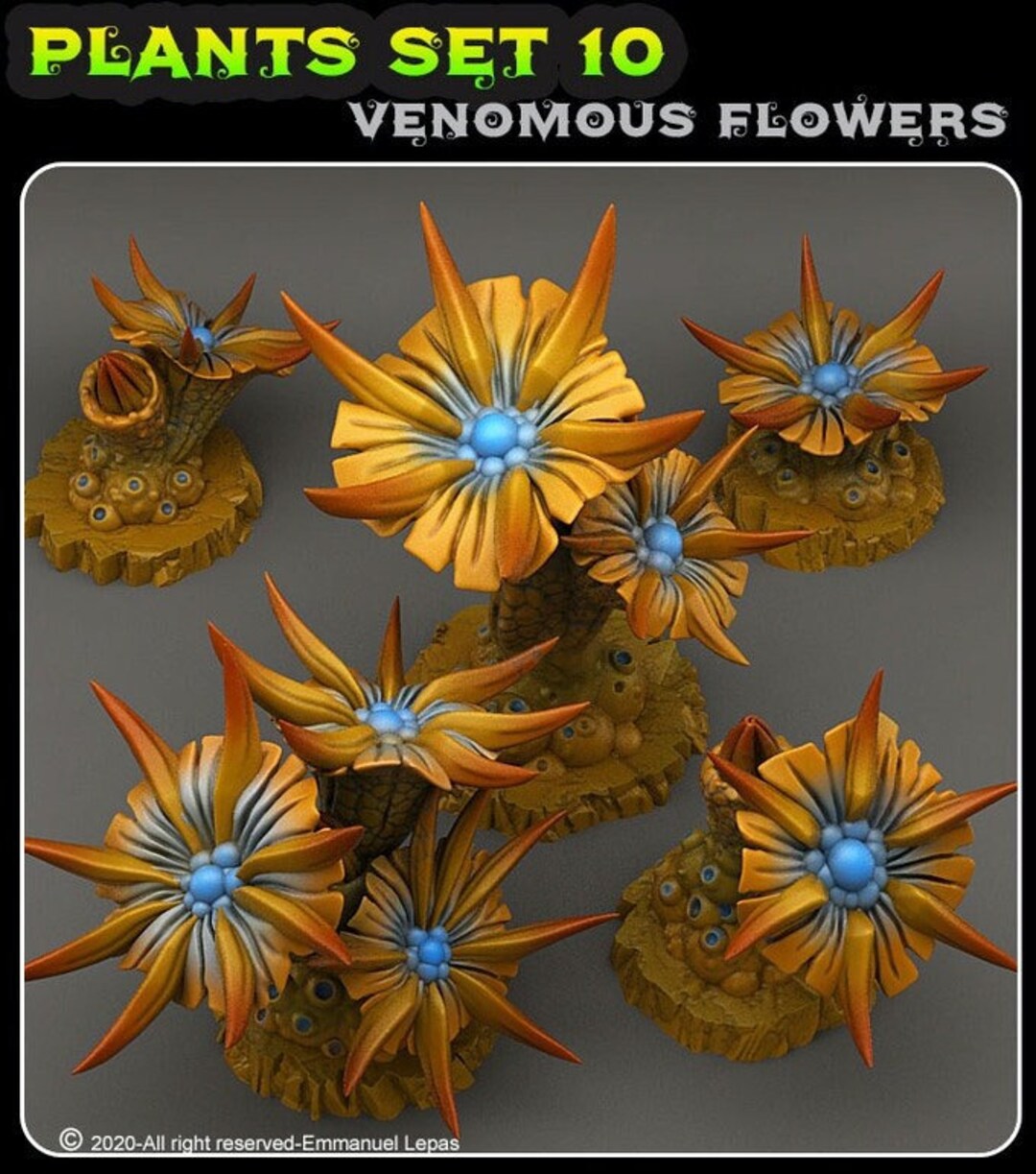Venomous Flowers Plant 28 Mm Tabletop Fantasy Gaming D&D Dungeons and ...