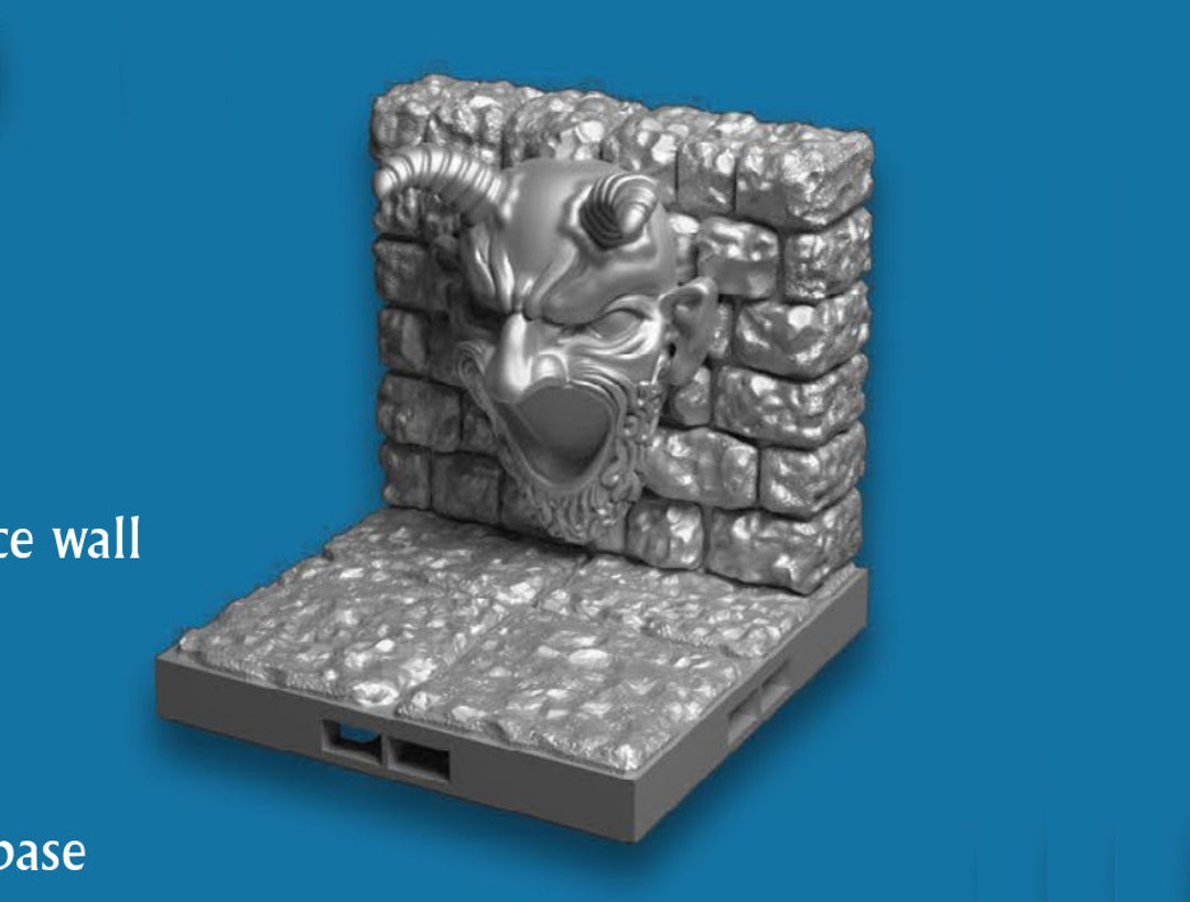 Wall With Demon for Dungeon, 3D Printed Terrain From Fat Dragon Games ...