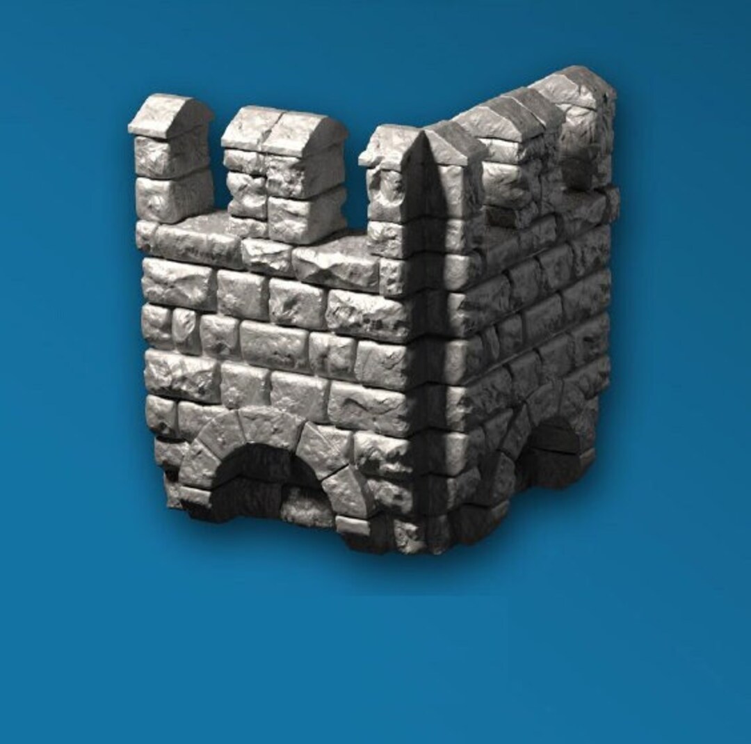 Castle Gatehouse Corner Battlement With Battlements, Terrain, Terrain ...