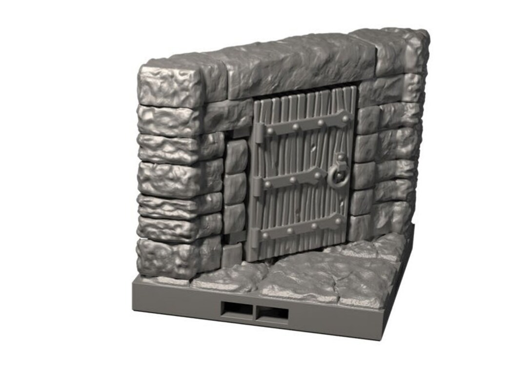 Diagonal Wall With Door Dungeon, 3D Printed Terrain From Fat Dragon ...