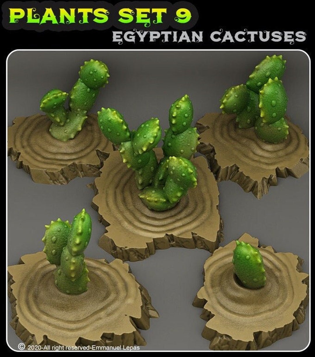 Egyptian Cactuses Plant • 28 Mm • Tabletop • Fantasy • Gaming • D&D ...