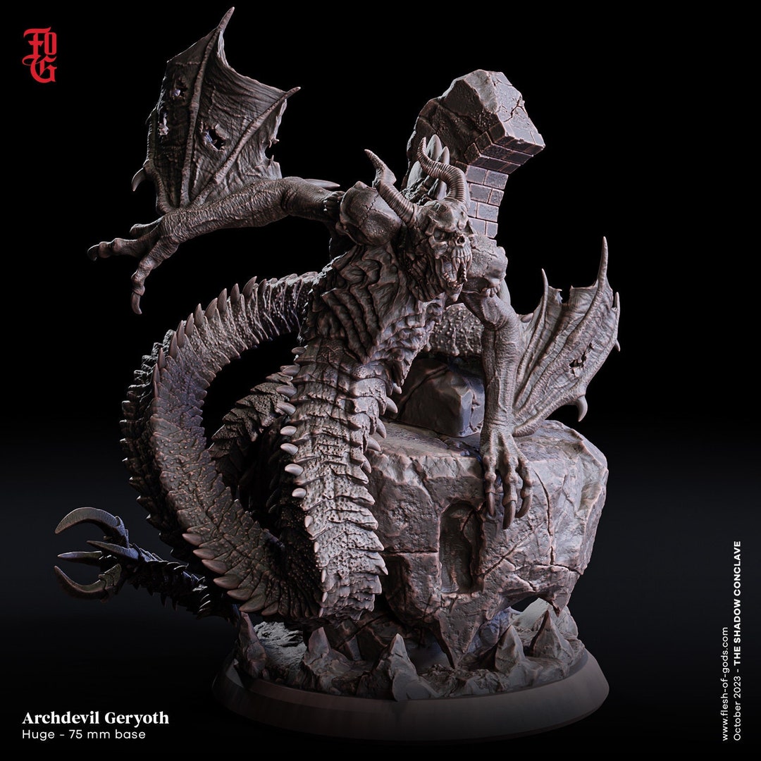 Archdevil Geryoth enemy XXL 32 Mm Tabletop Fantasy D&D Dungeons and ...