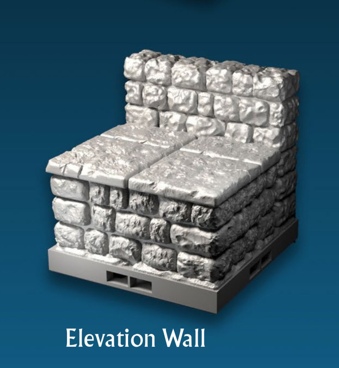 Dungeon Elevation With Wall 3D Printed Terrain Terrain Fat Dragon Games ...