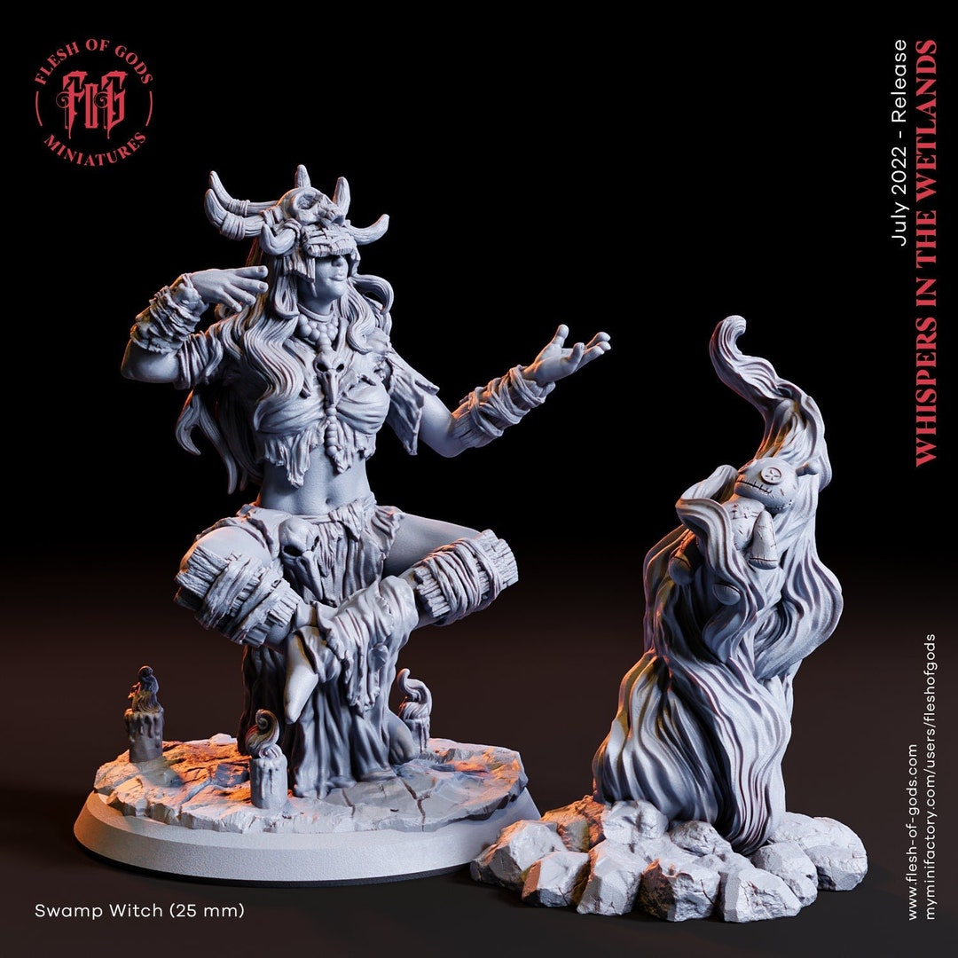 The Swamp Witch villain 32mm Tabletop Fantasy D&D Dungeons and Dragons ...