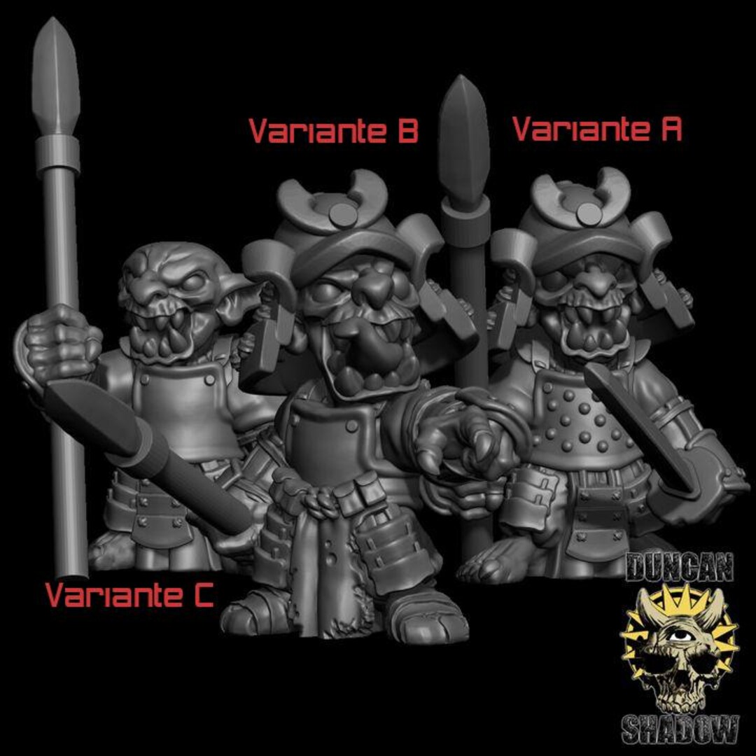 Samurai Goblin With Spear 32mm Tabletop Fantasy Gaming D&D Dungeons and ...