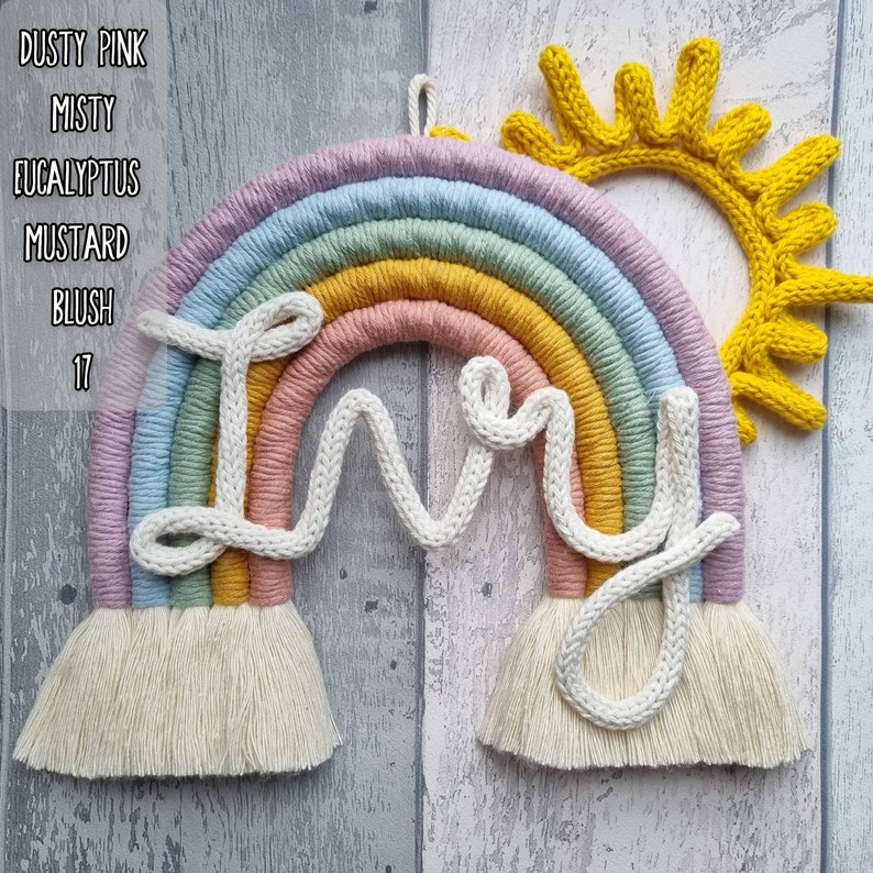 Personalised Macrame Rainbow Wall Hanging Nursery Decor - Etsy