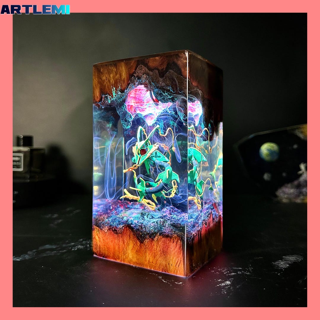 MEGA. RAYQ.UAZA P.oke.mon Lamp, Epoxy Resin Lamp, Resin Night Light ...