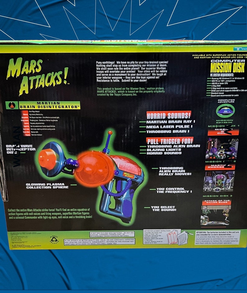 Mars Attacks Martian Brain Disintegrator Toy Ray Gun - Etsy
